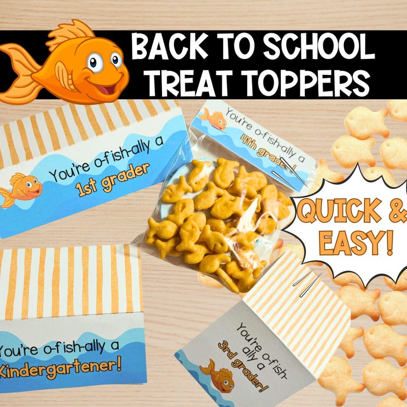 O-fish Back to School Student Treat Bag Toppers Quick & Easy First Day ...