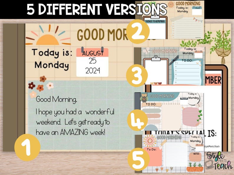 BOHO Morning Message Google Slides| Back to School | Good Morning ...