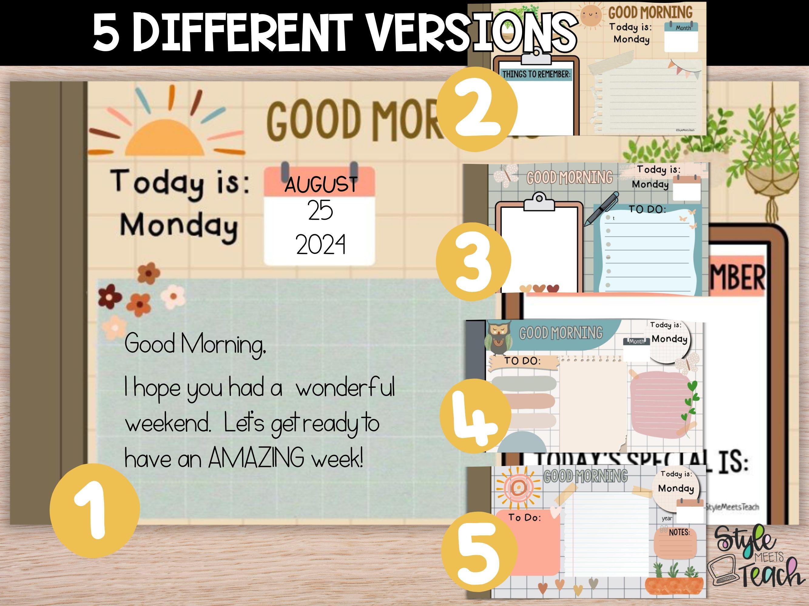 BOHO Morning Message Google Slides| Back to School | Good Morning ...