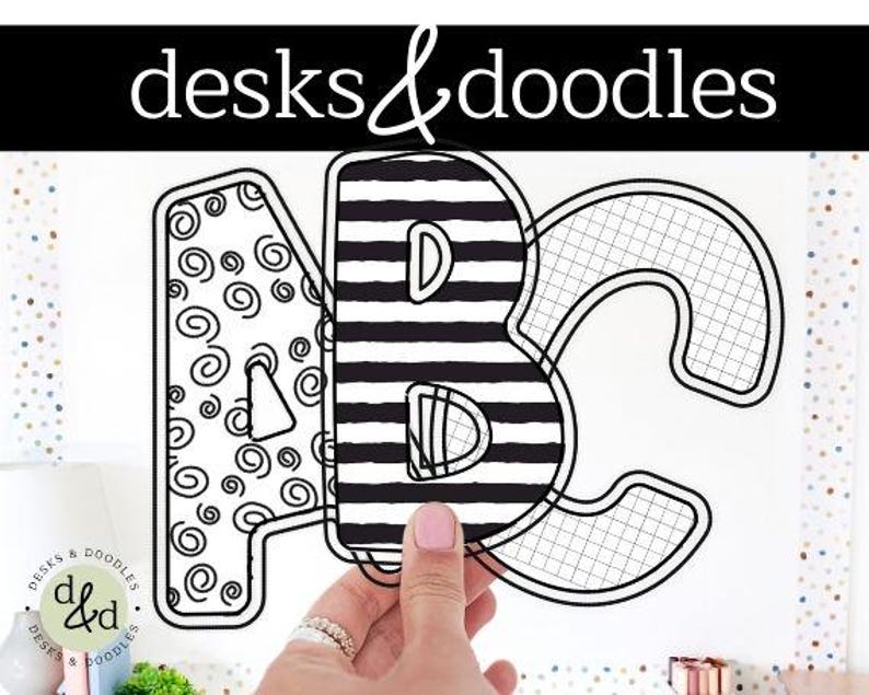 Black & White Bulletin Board Letters| A-Z Bulletin Board Decor| Teacher ...