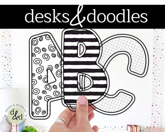 Black & White Bulletin Board Letters| A-Z Bulletin Board Decor| Teacher ...