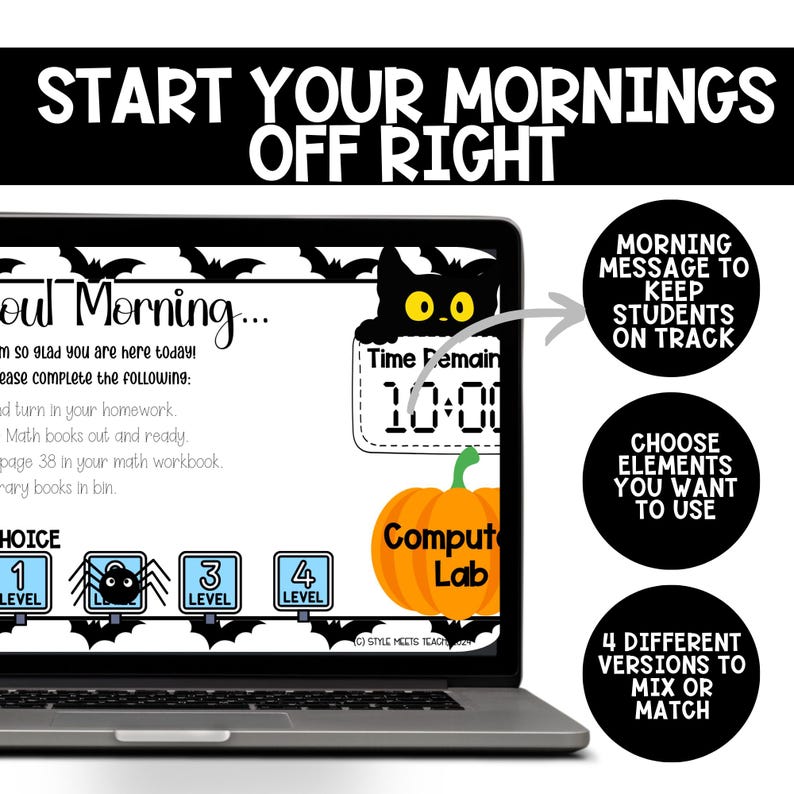 October Halloween Google Slides | Daily Classroom Resources With Timers ...