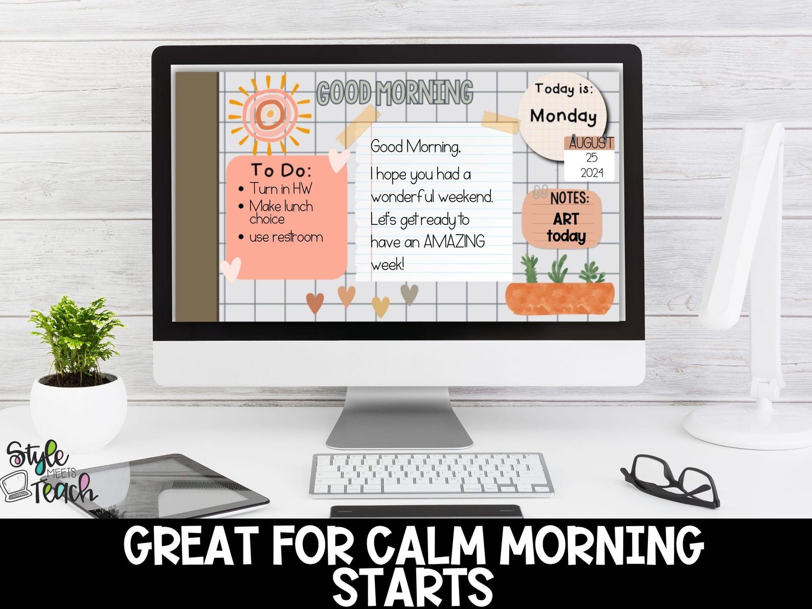 BOHO Morning Message Google Slides| Back to School | Good Morning ...