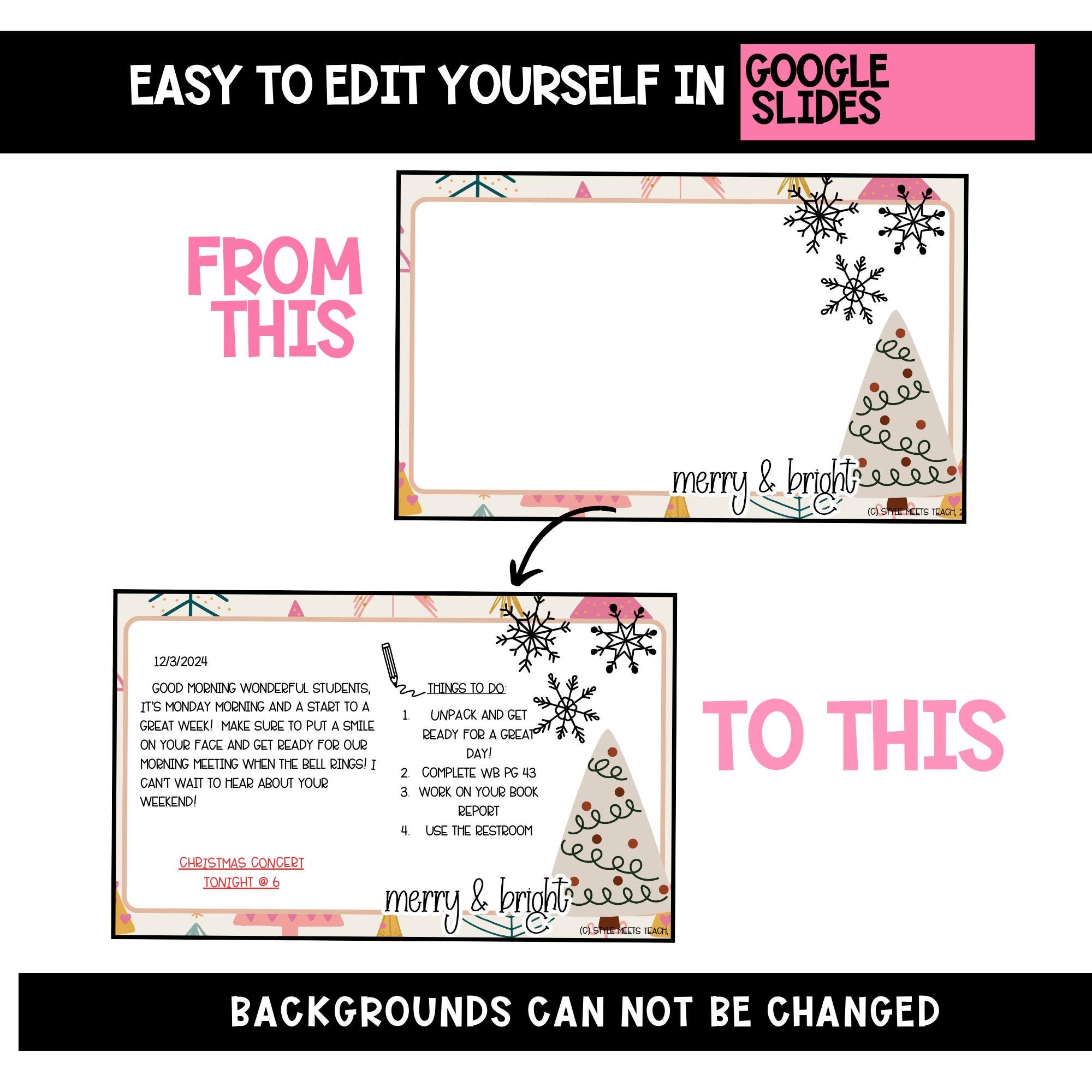 BOHO Christmas/winter Good Morning - Morning Meeting Slides for ...