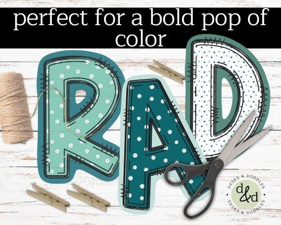 Daisy & Dots Bulletin Board Letters: Terrazzo Decor (digital Download ...