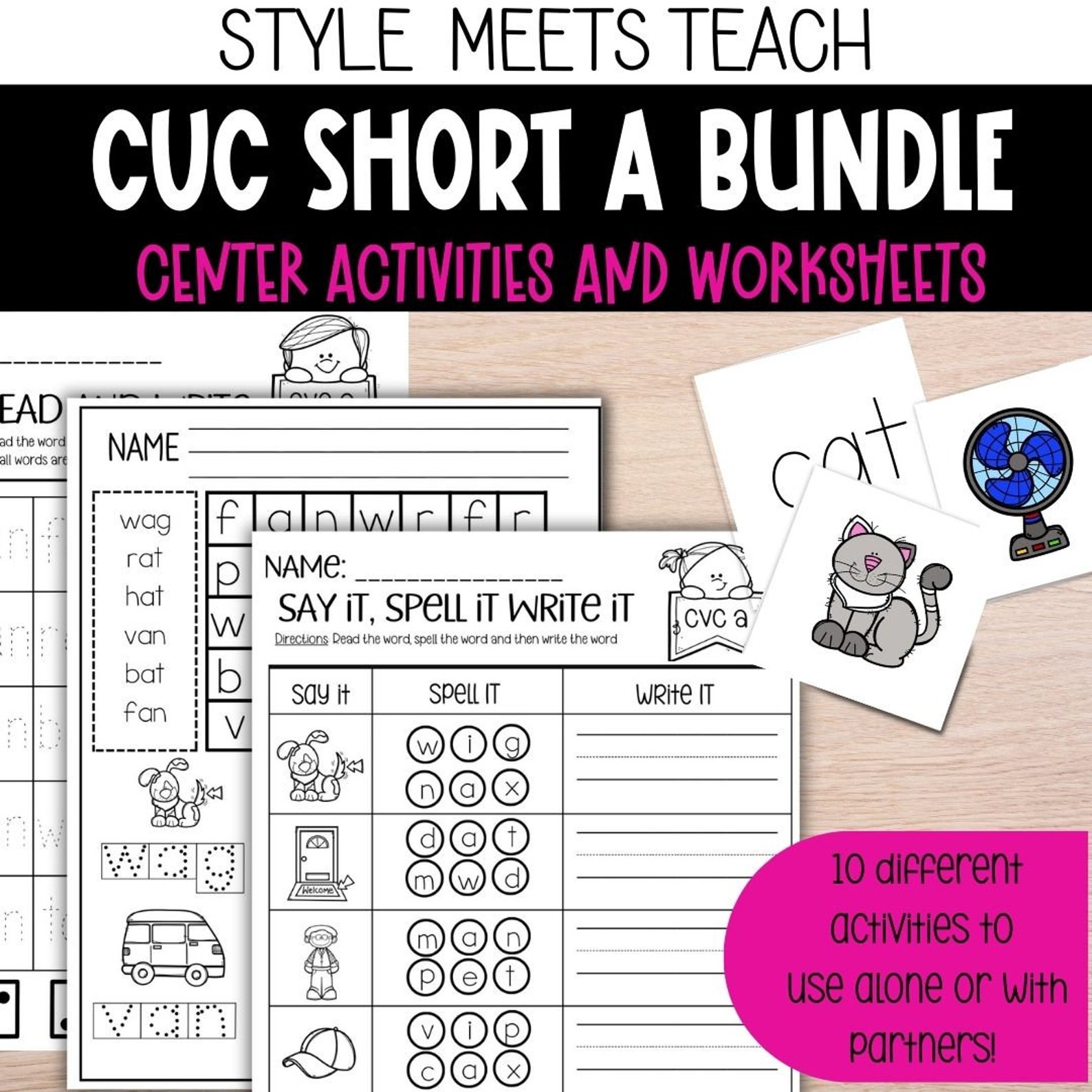 CVC Short A Phonics Bundle Phonics Center Phonics Seat Work Phonics ...