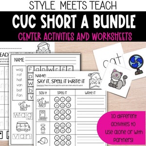 CVC Short A Phonics Bundle Phonics Center Phonics Seat Work Phonics ...
