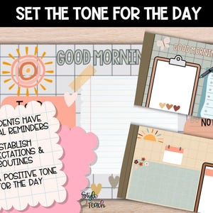 BOHO Morning Message Google Slides| Back to School | Good Morning ...