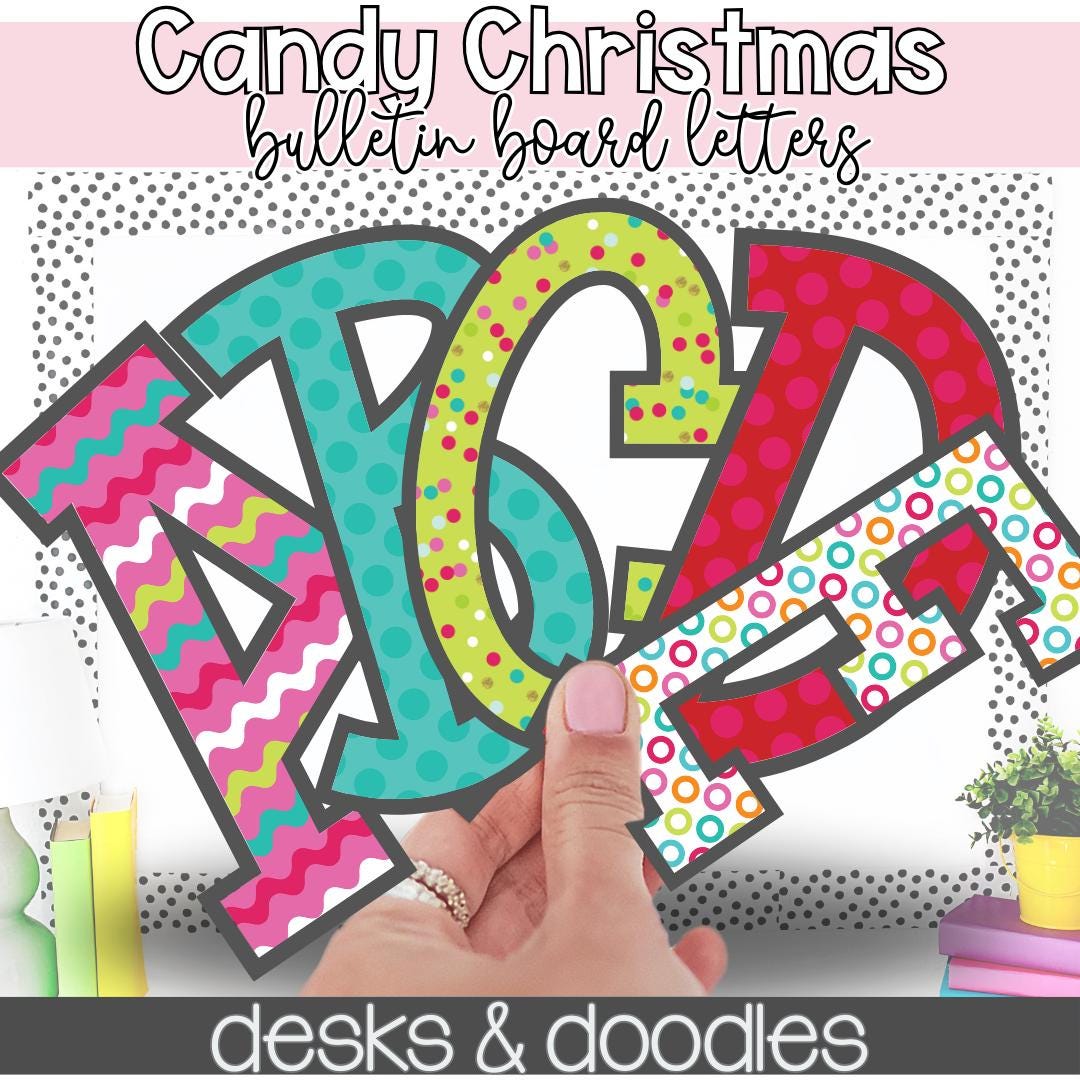 Bright Candy Classroom Bulletin Board Letters | 5 Designs | Upper ...
