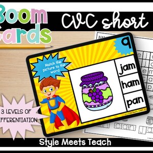 Short A CVC BOOM CARDS| Digital Learning Games| No Prep Reading Centers ...