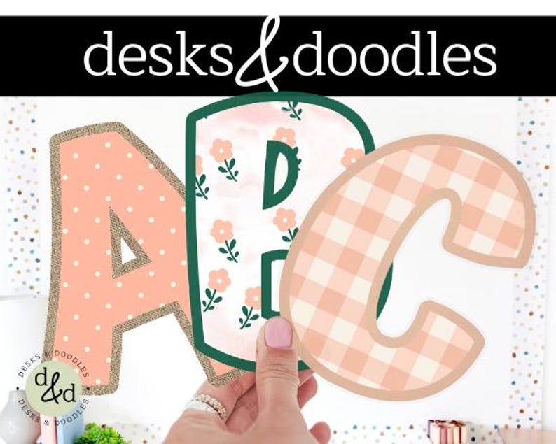 Peachy Classroom Letters: Bulletin Board Alphabet Decor (digital ...