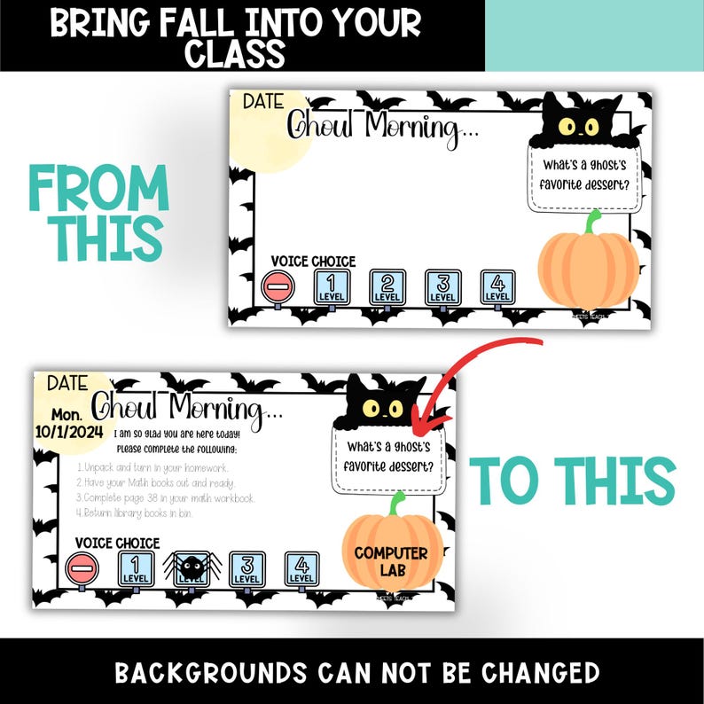 October Halloween Google Slides Daily Classroom Resources With Timers ...