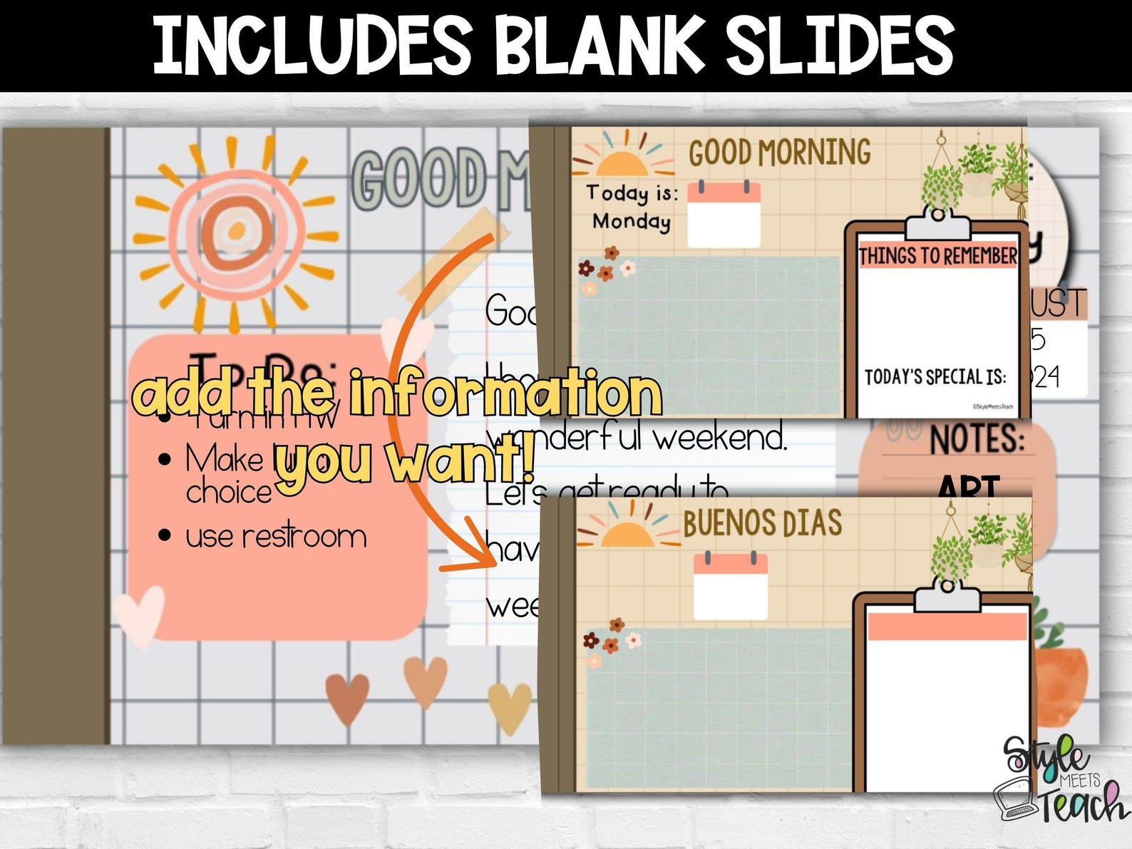 BOHO Morning Message Google Slides| Back to School | Good Morning ...