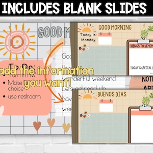 BOHO Morning Message Google Slides| Back to School | Good Morning ...