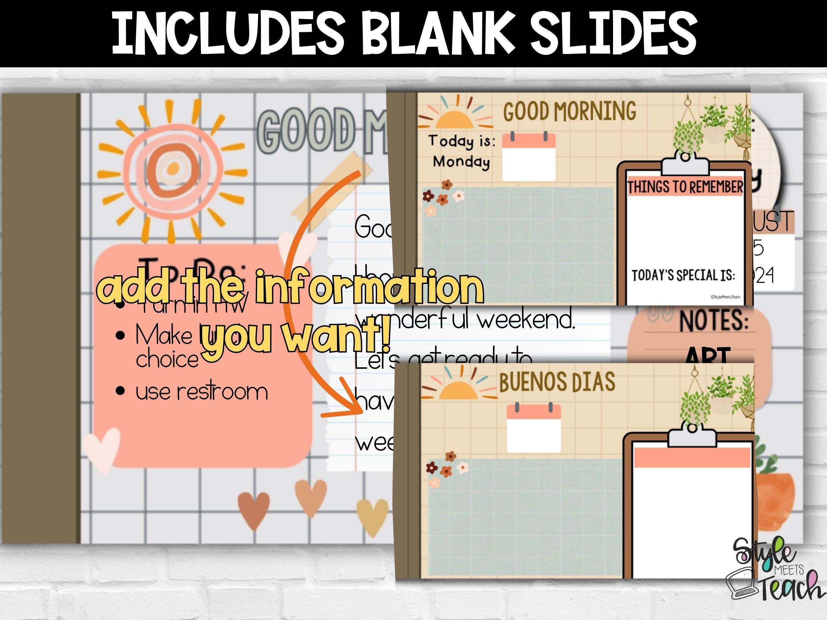 BOHO Morning Message Google Slides| Back to School | Good Morning ...