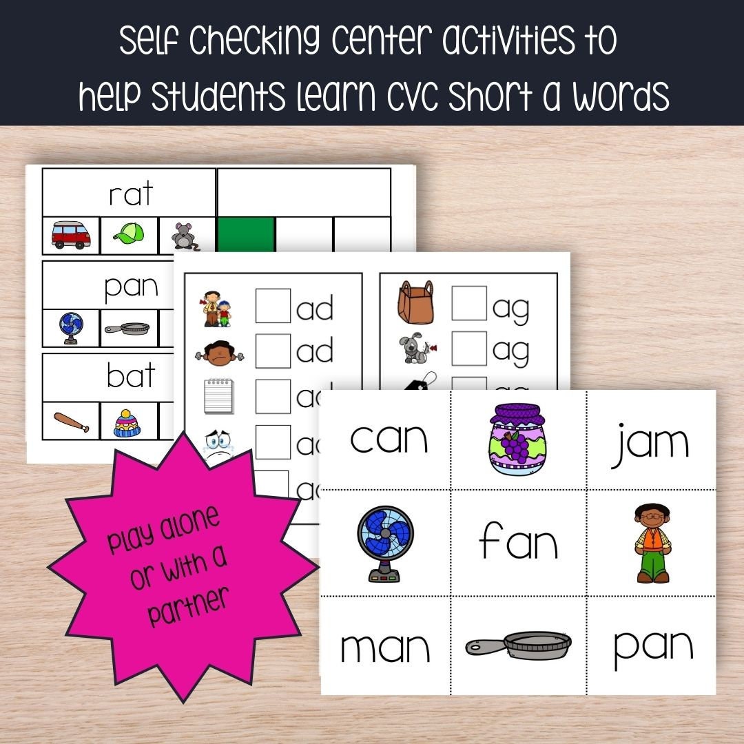 CVC Short A Phonics Bundle Phonics Center Phonics Seat Work Phonics ...