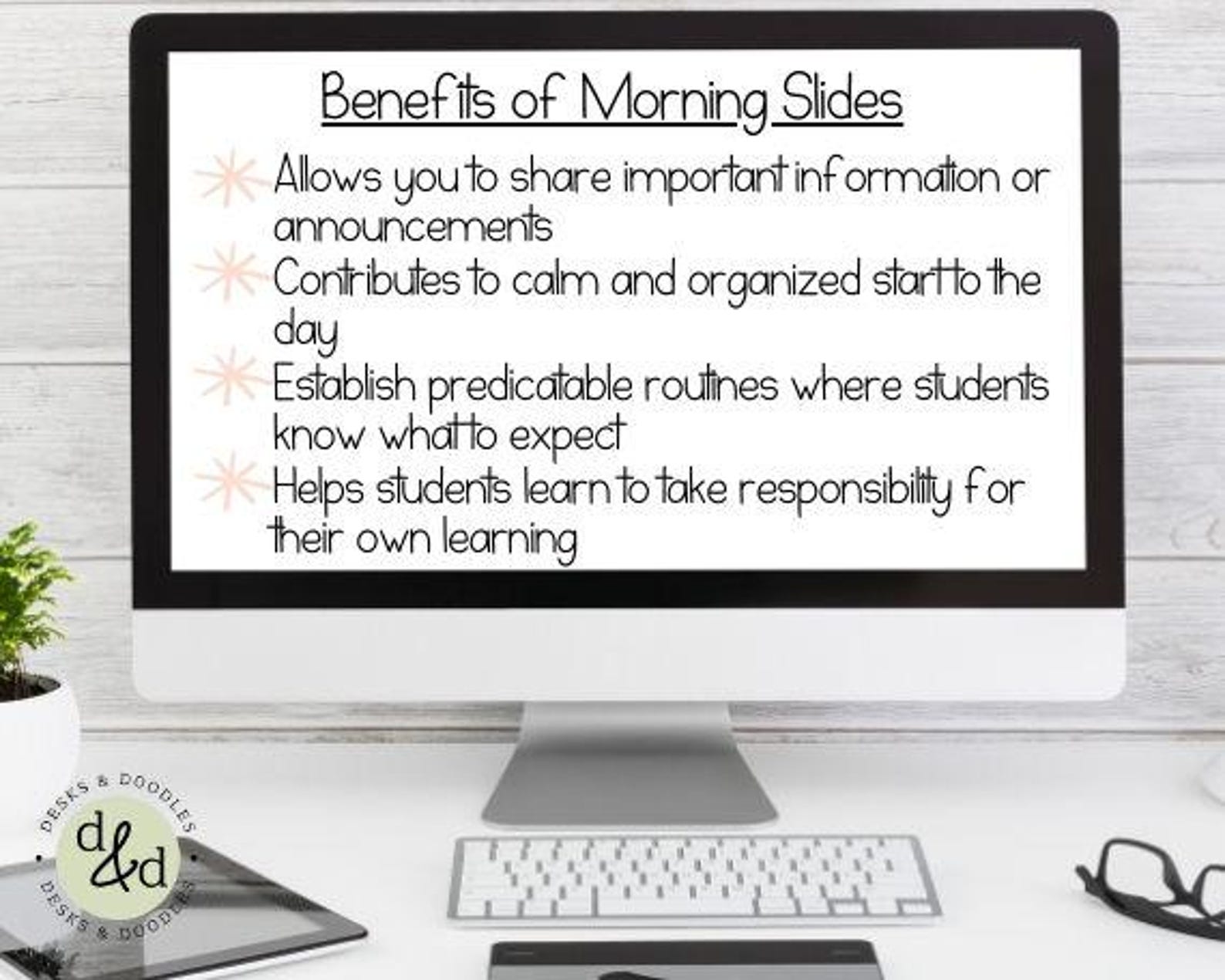 DAISY & DOTS Morning Classroom Slides Morning Message Daily Agenda ...