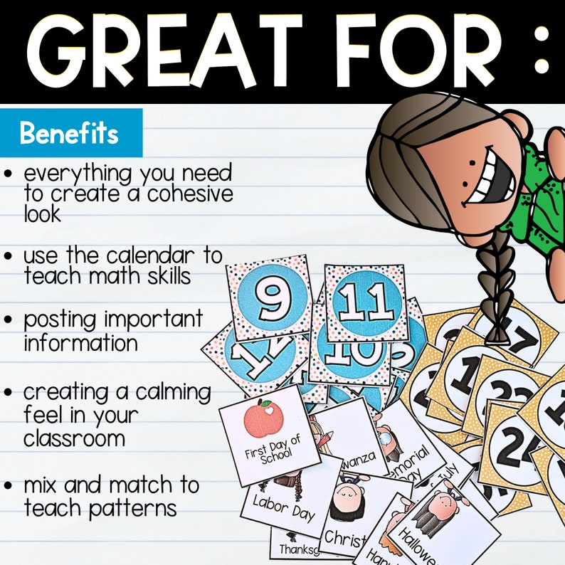 Bright Days Classroom Calendar Set With Weather, Patterns, Days of the ...