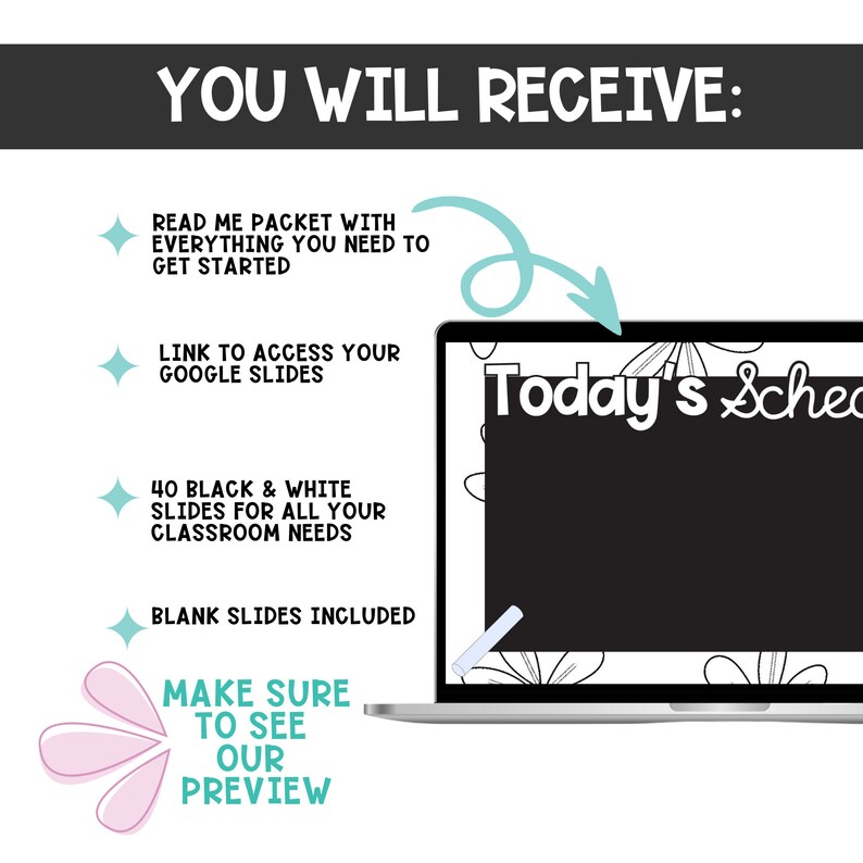 EDITABLE Black & White Classroom Slides Morning Meeting Slides ...