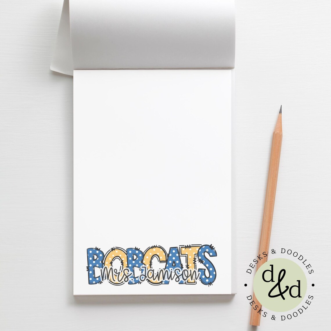 School Spirit Mascot Teacher Notepad, Custom Teacher Appreciation Gift ...