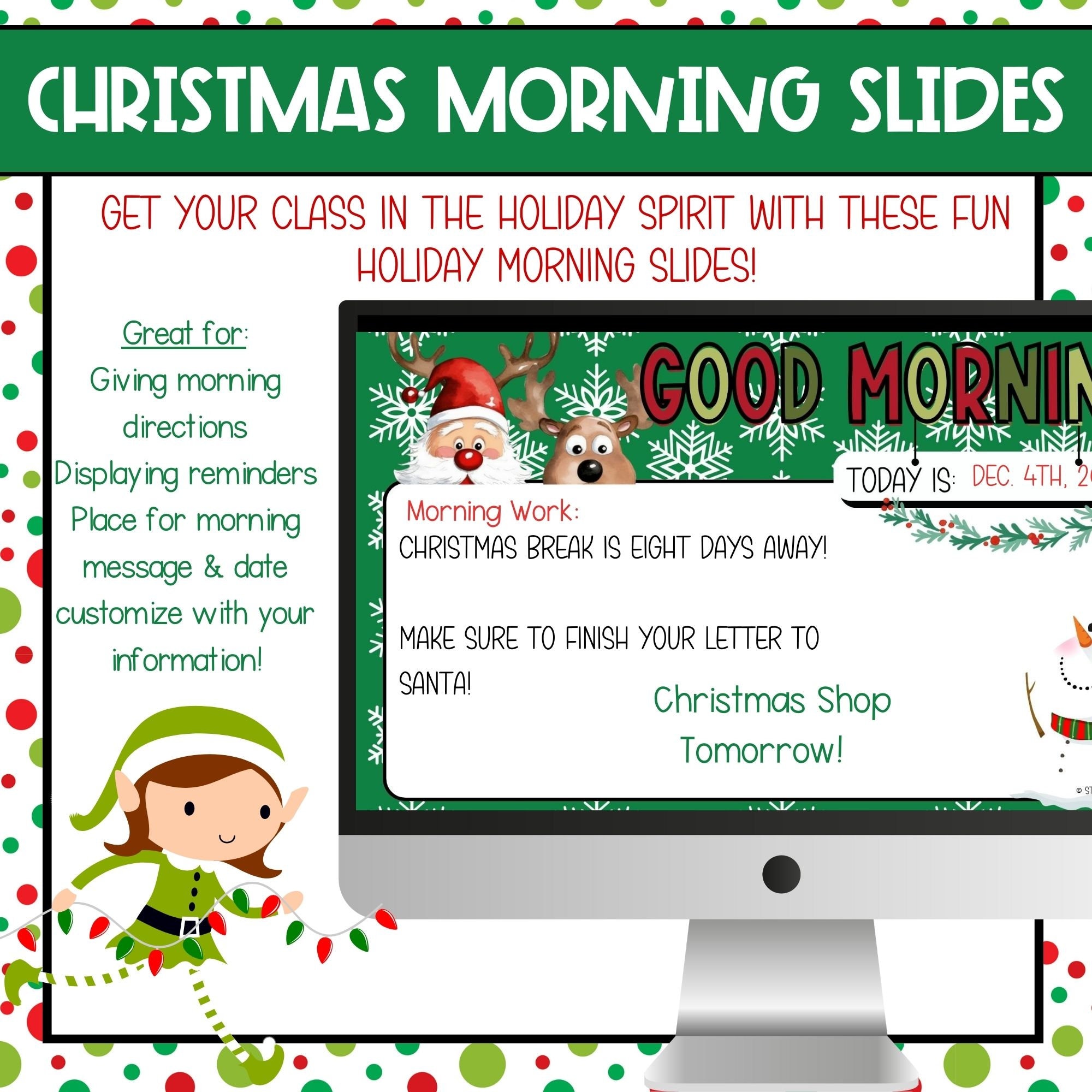 Christmas/winter Good Morning - Morning Meeting Slides for Students ...