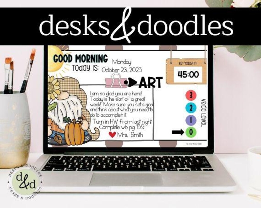 Fall Theme Gnome Morning Slides With Adjustable Timer| 50 + Varied Fall ...