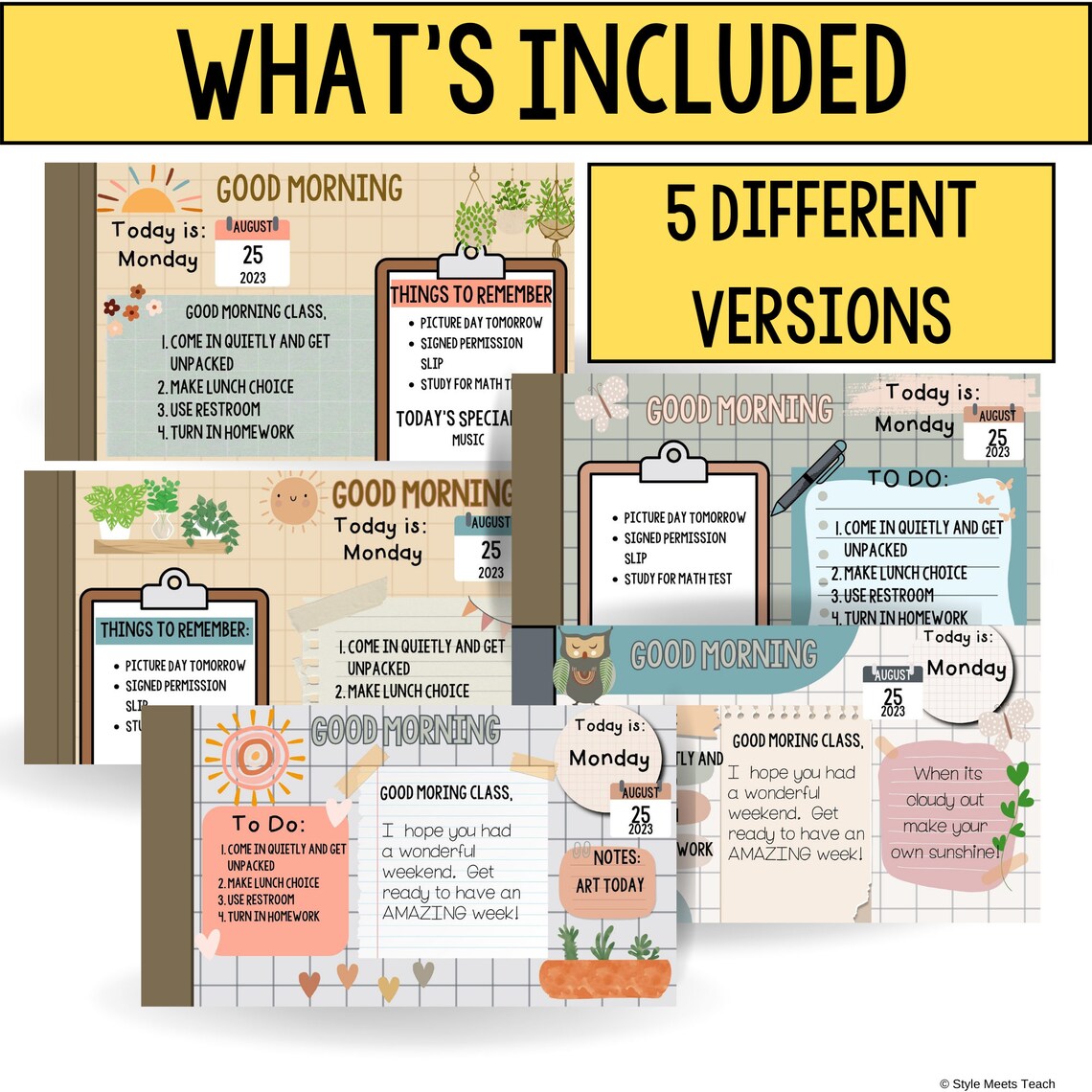 BOHO Morning Message Google Slides Back to School Good Morning Slides ...