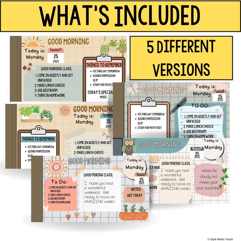 BOHO Morning Message Google Slides Back to School Good Morning Slides ...