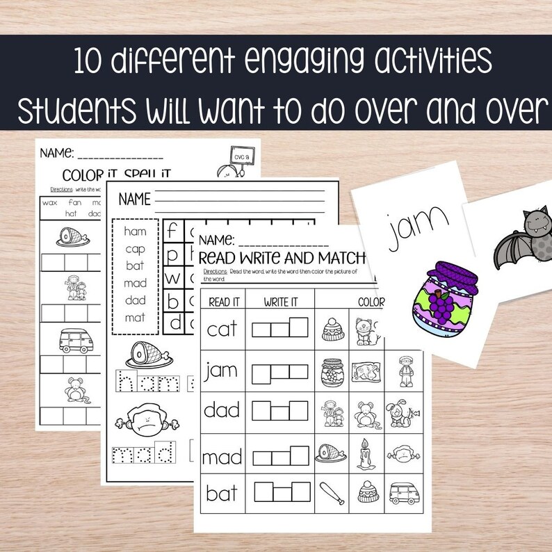 CVC Short A Phonics Bundle Phonics Center Phonics Seat Work Phonics ...