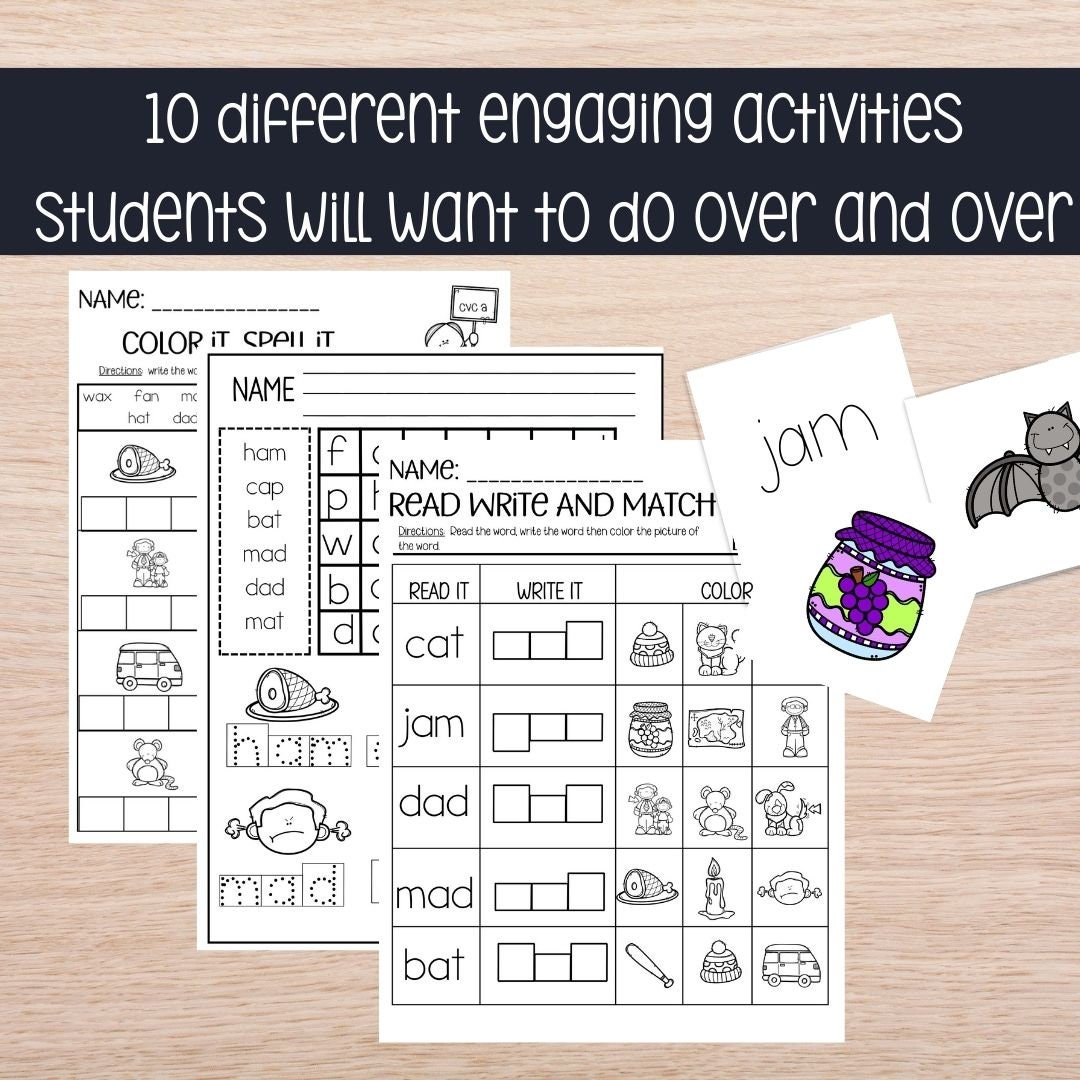 CVC Short A Phonics Bundle Phonics Center Phonics Seat Work Phonics ...