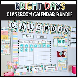 Bright Days Classroom Calendar Set Calendar Bulletin Board Set Calendar ...