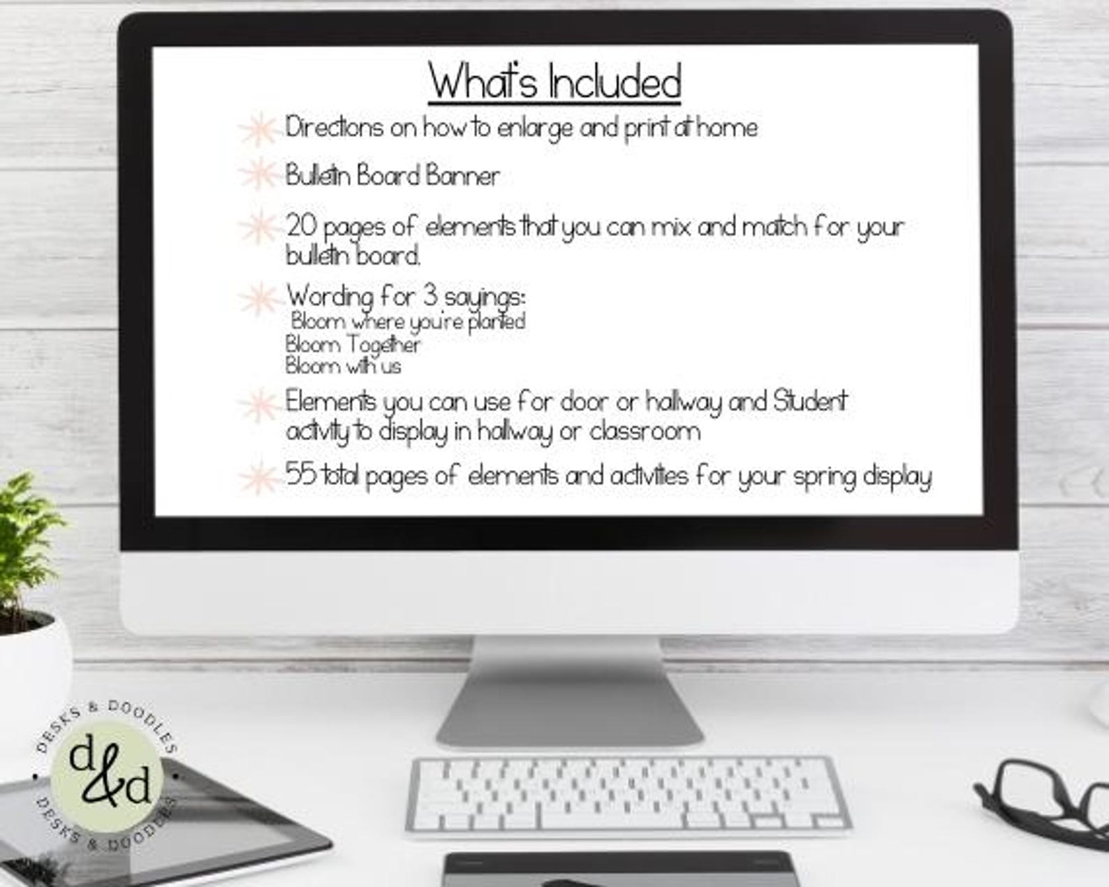 Bright Spring Bulletin Board Classroom Set - Bloom Where You Are ...