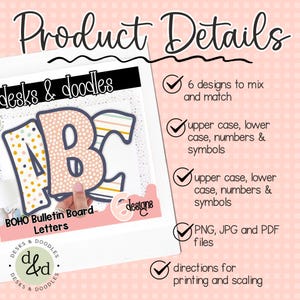 BOHO Bulletin Borad Letters for Classroom Displays| Classroom Printable ...