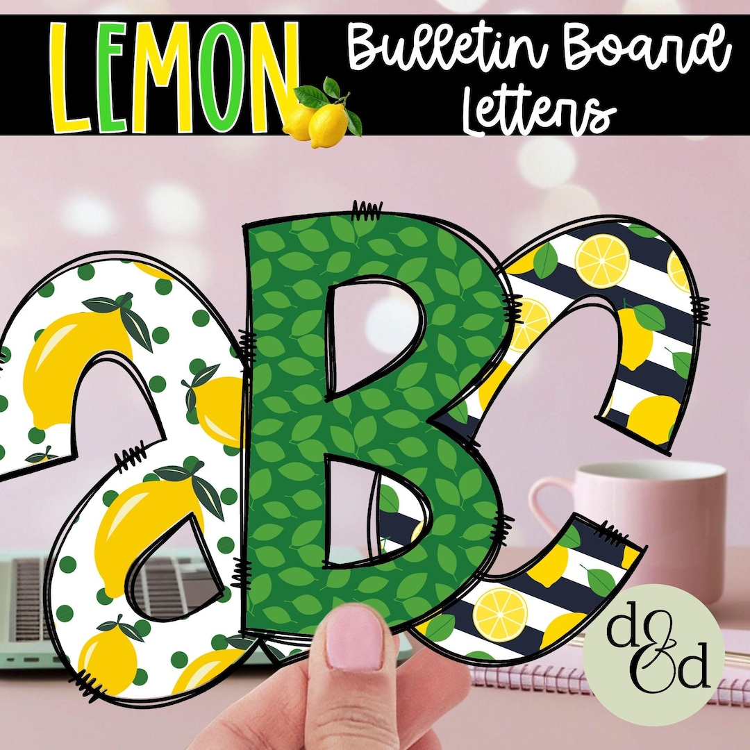 Lemon Bulletin Board Letters, Printable Summer Decorations, End of Year ...