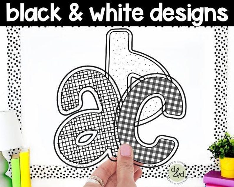Black & White Bulletin Board Letters| A-Z Bulletin Board Decor| Teacher ...