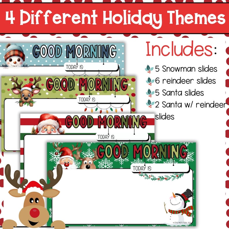 Christmas/winter Good Morning Morning Meeting Slides for Students ...