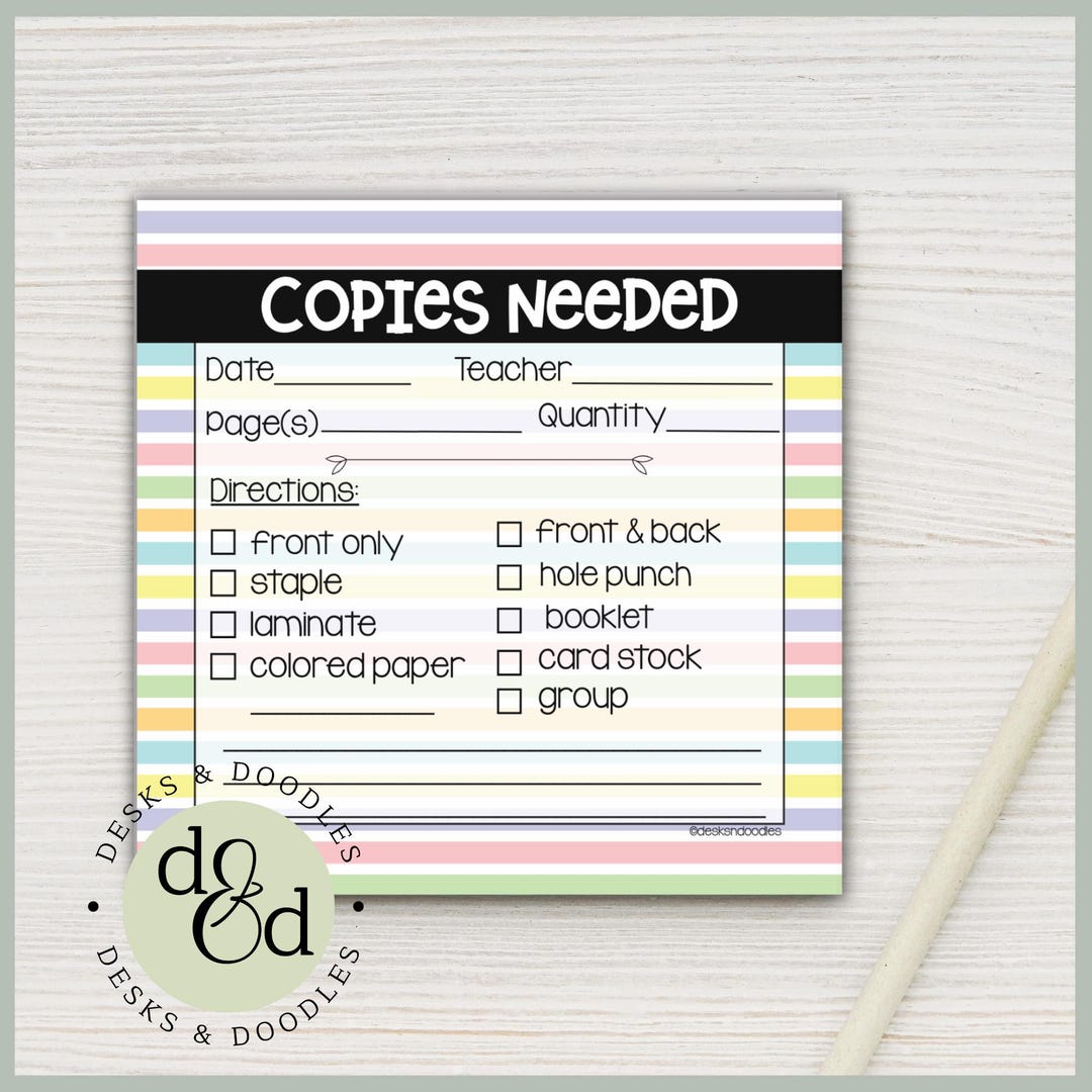 Parent Helper Sticky Note Pad for Teachers – Quick Copy Directions ...