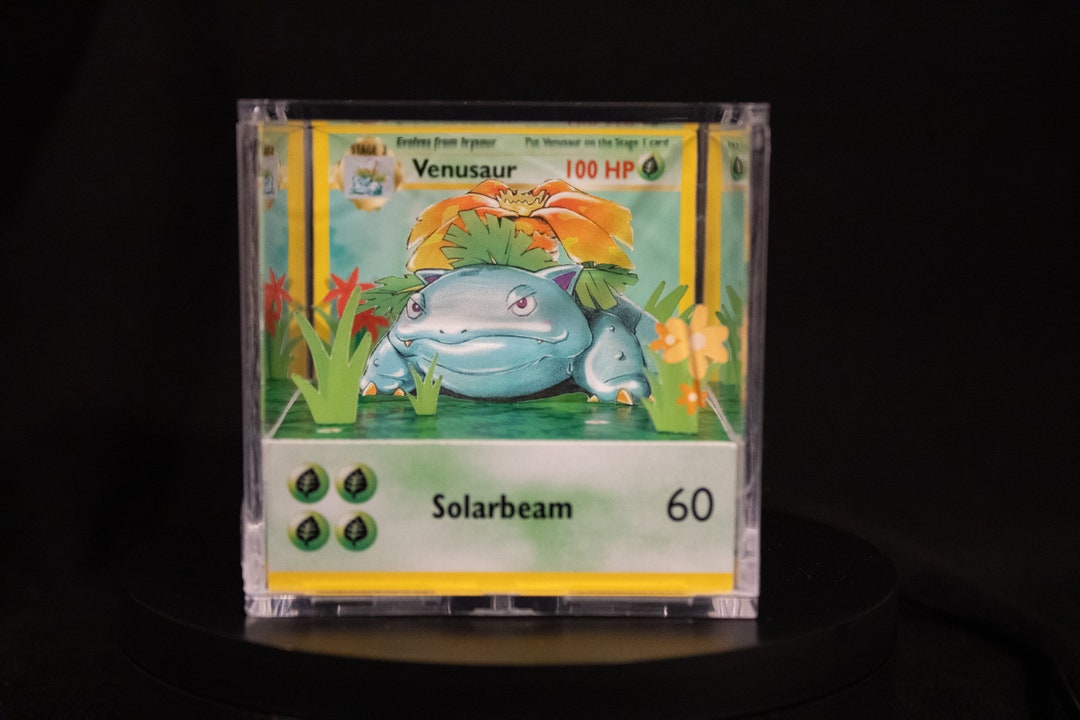 Collectible 3D Pokemon Cube Diorama 1st Edition Venusaur Card Perfect ...