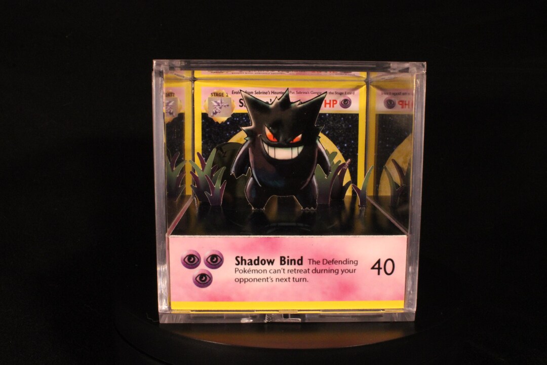 Collectible 3D Pokemon Cube Diorama - Gym Heroes Sabrina's Gengar Card ...