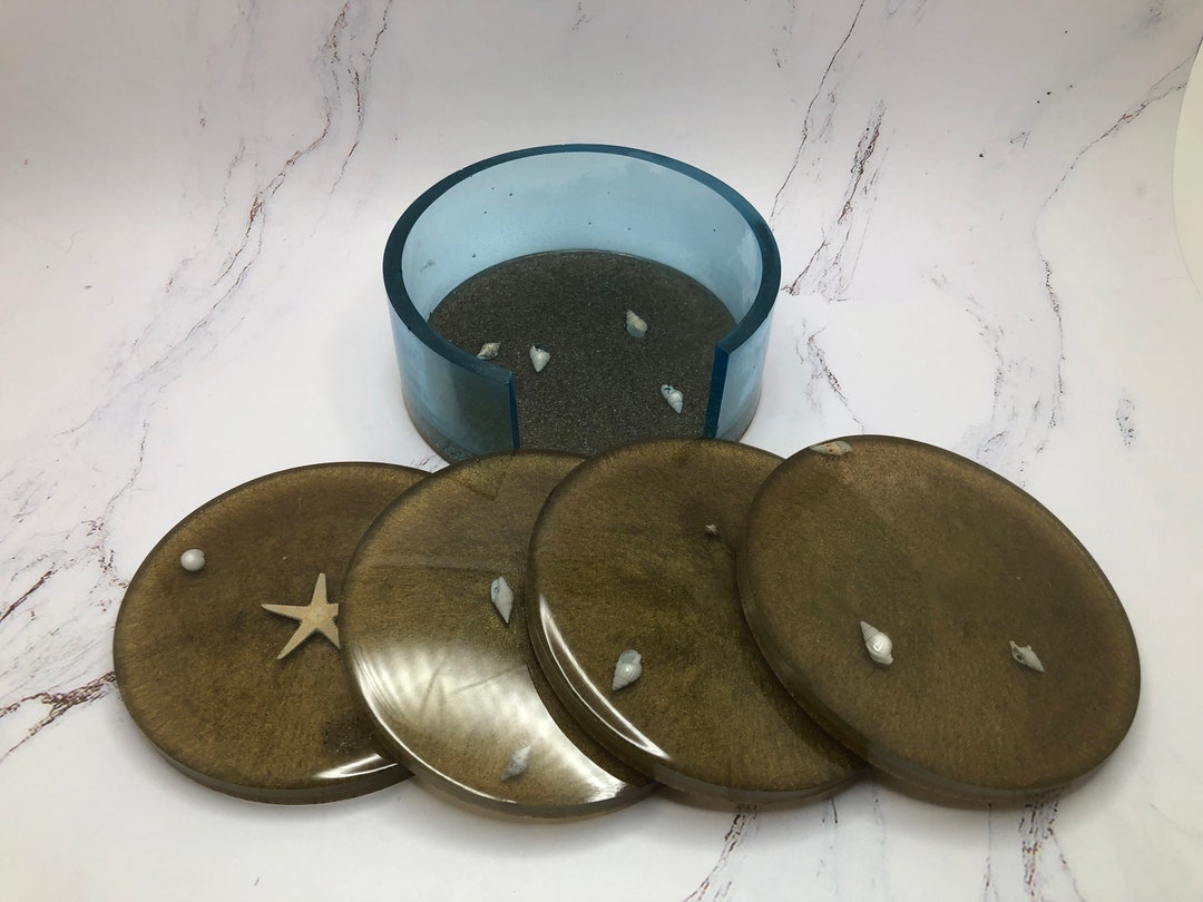 Beach Round Coaster Stack - Etsy