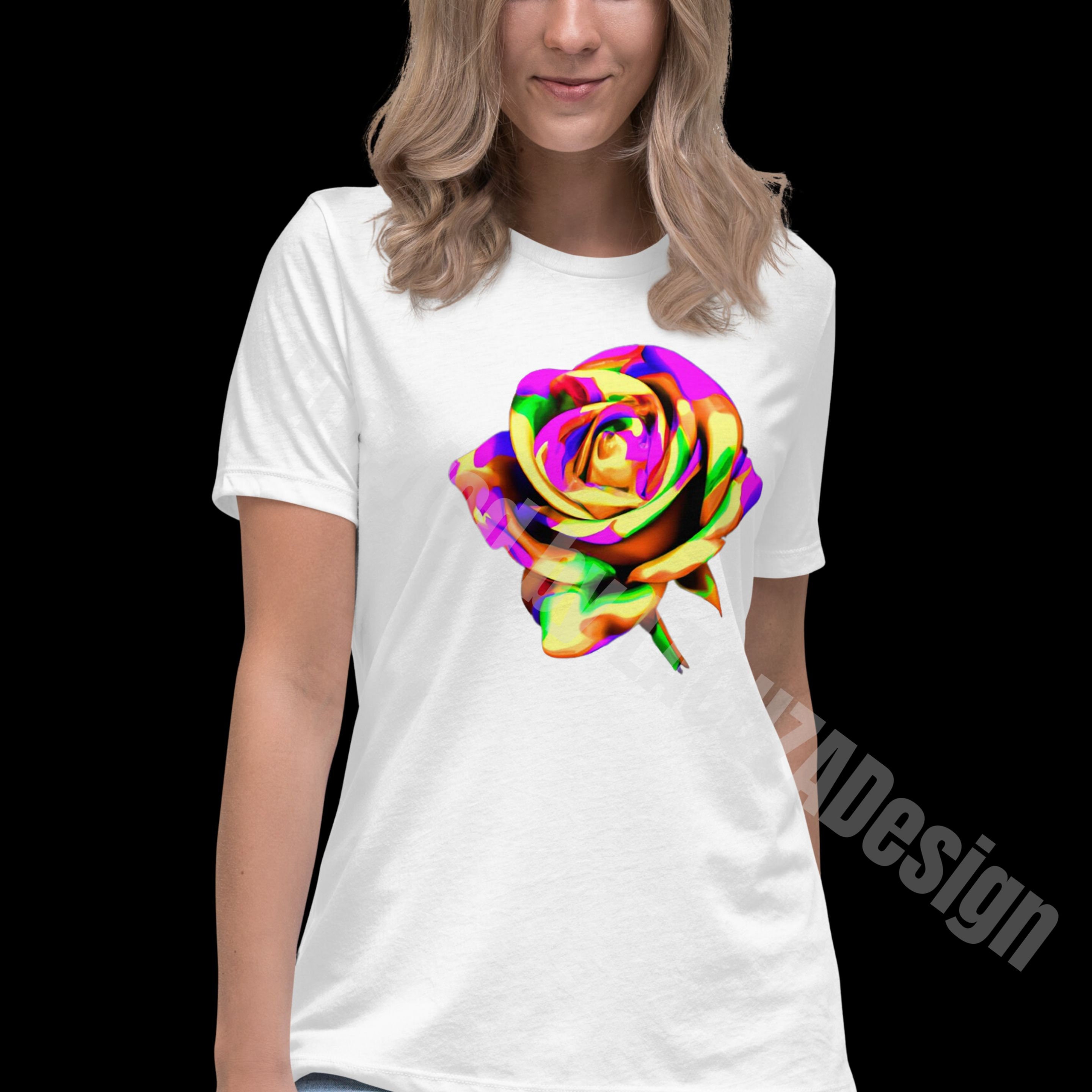 Roses Neon Sublimation Design Transfer Design T-shirt - Etsy