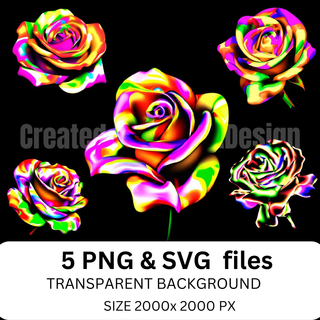 Roses Neon Sublimation Design Transfer Design T-shirt - Etsy