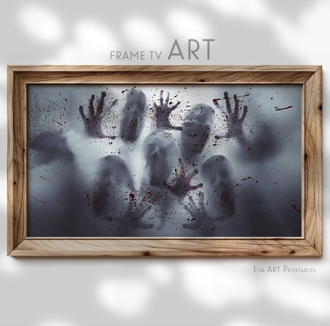 Samsung Frame Tv Art Moody Creepy Ghosts Peeking Through Blood-stained ...