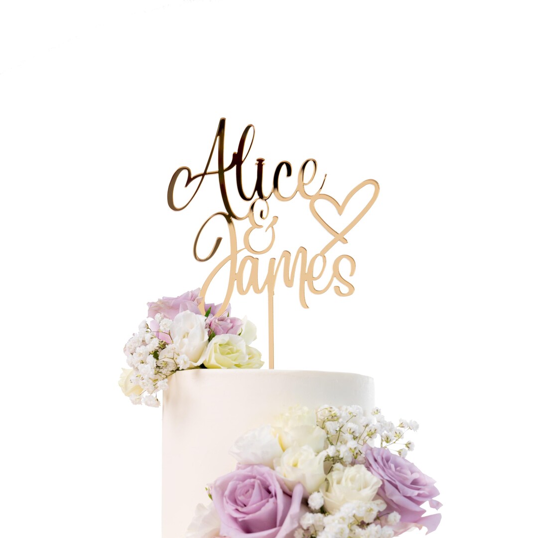 Cake Topper for Wedding, Personalised Engagement Cake Topper, Couple ...