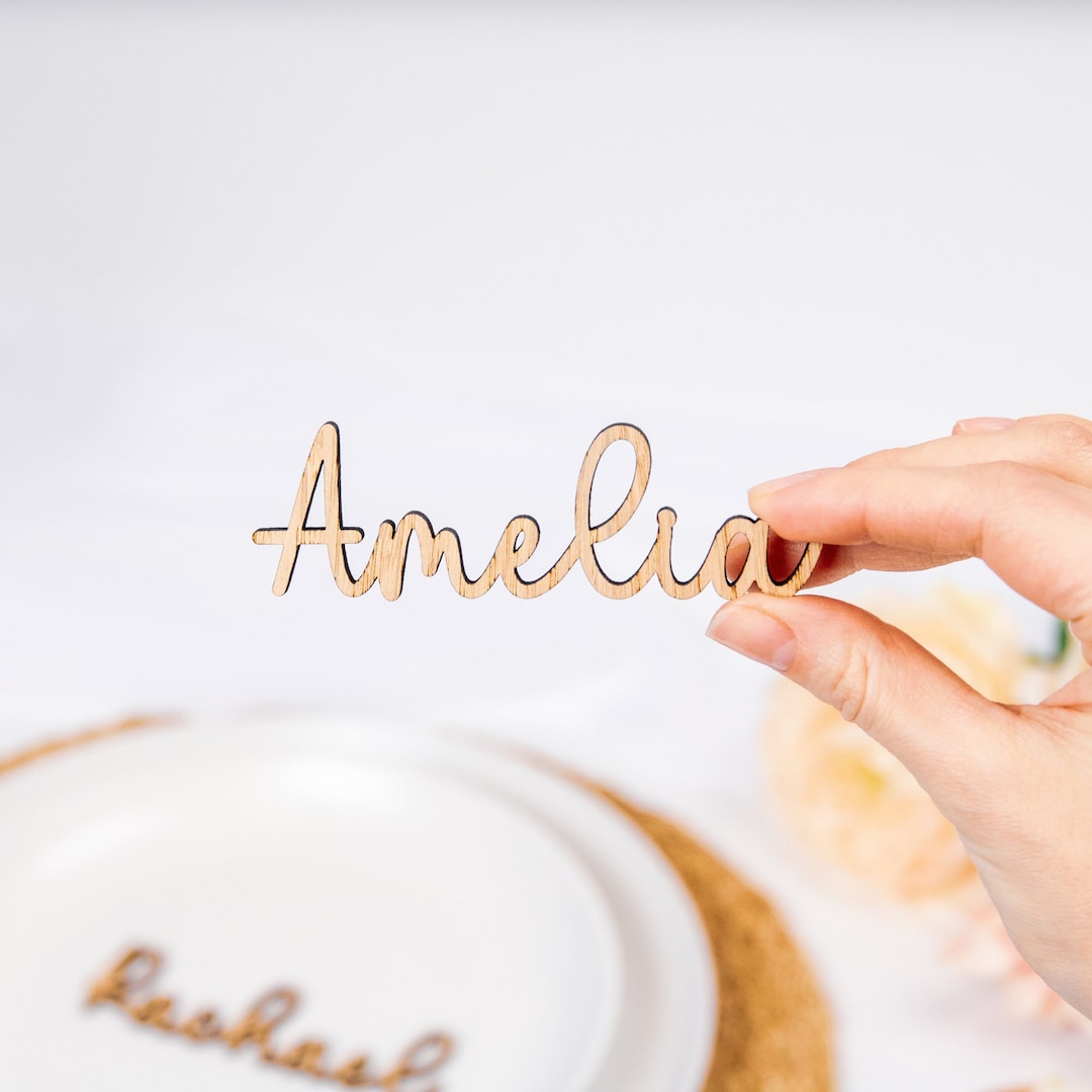 Place Names for Weddings | Wooden Place Names | Wedding Table Seating ...