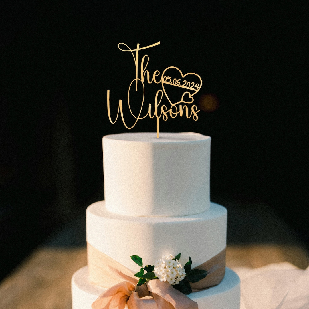 Wedding Cake Topper, Personalized Acrylic Cake Topper, Custom Wedding ...