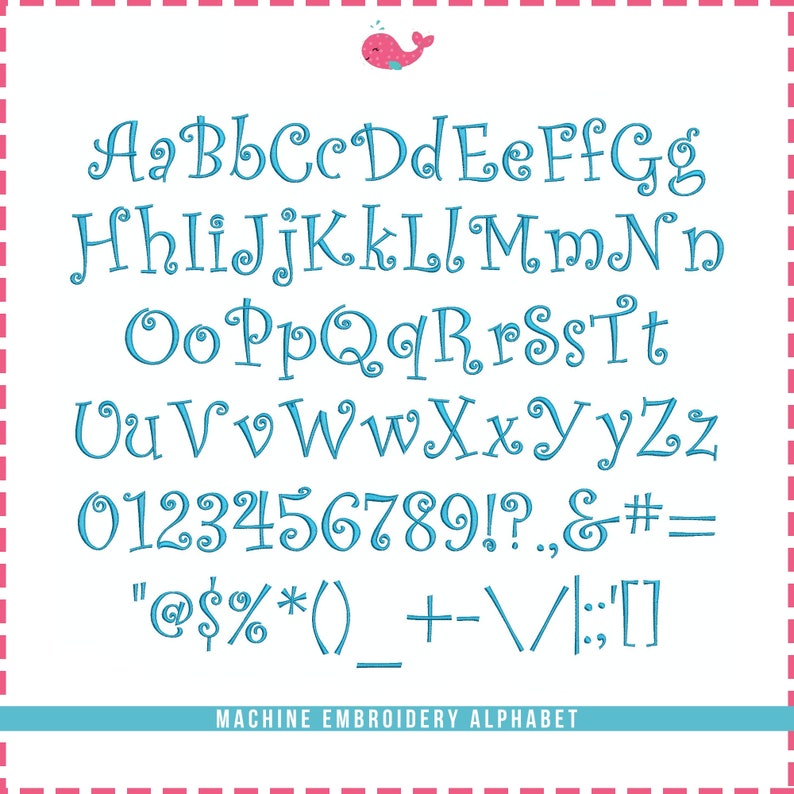 Curlz Embroidery Font. Machine Embroidery Alphabet Design. - Etsy