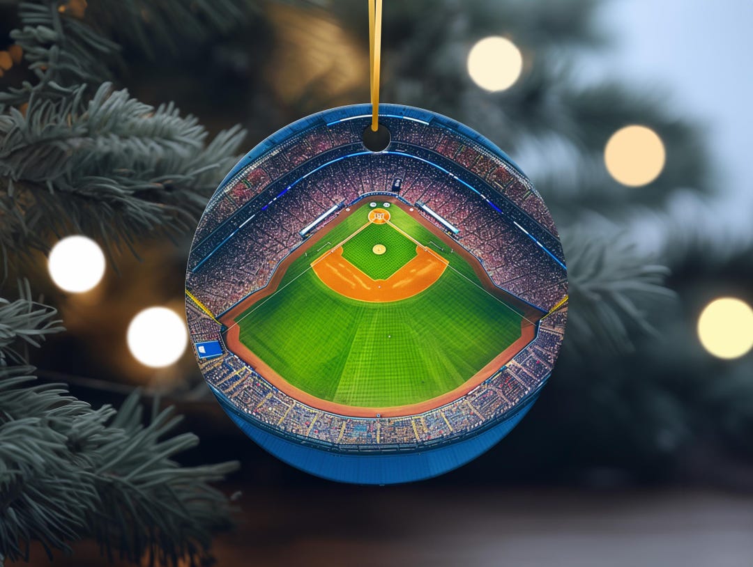 Baseball Stadium Ceramic Christmas Ornament, Circle Ornament, Christmas ...