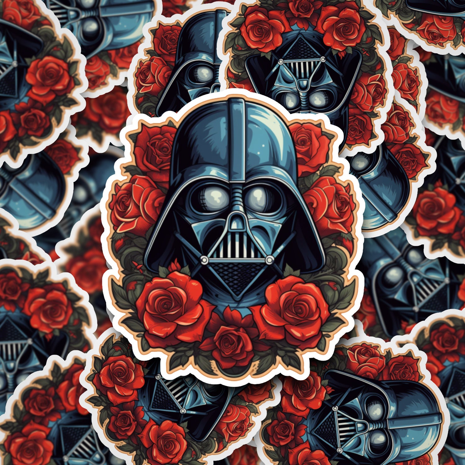 Darth Vader Tattoo Style Sticker, Star Wars Decal, Laptop Decal, Car ...