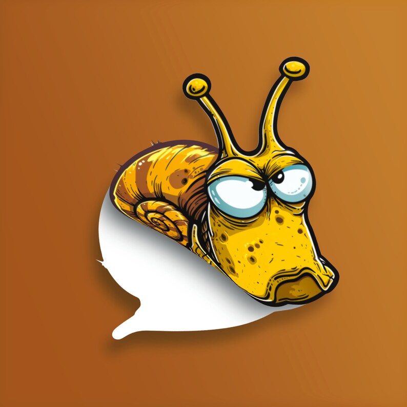Funny Snail Vinyl Sticker, Grumpy Snail Decal, Durable Sticker, Laptop ...